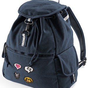 Embroidered Stardew Valley Bag | Canvas Backpack | Cats and Heart Emote ...