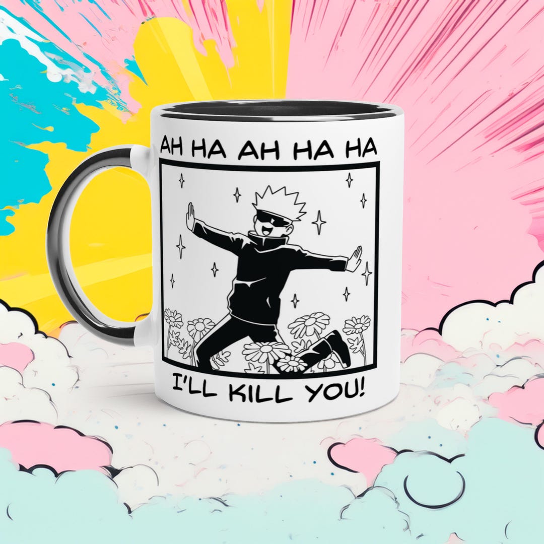 Jujutsu Kaisen Mug | Satoru Gojo | Ah Ha Ha | I'll Kill You! | Manga ...