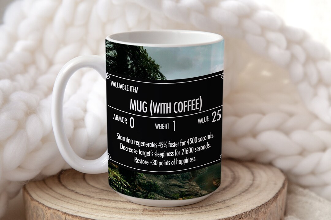 Skyrim Mug With Coffee | Elder Scrolls Customised Item Stats ...