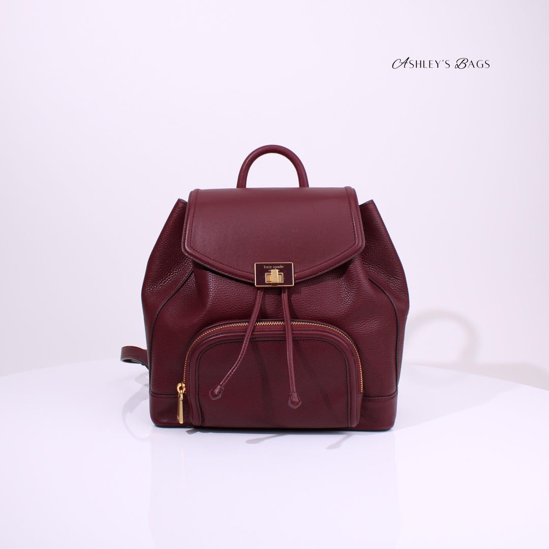 Kate Spade York Pebbled & Smooth Leather Backpack in Cordovan Burgundy ...