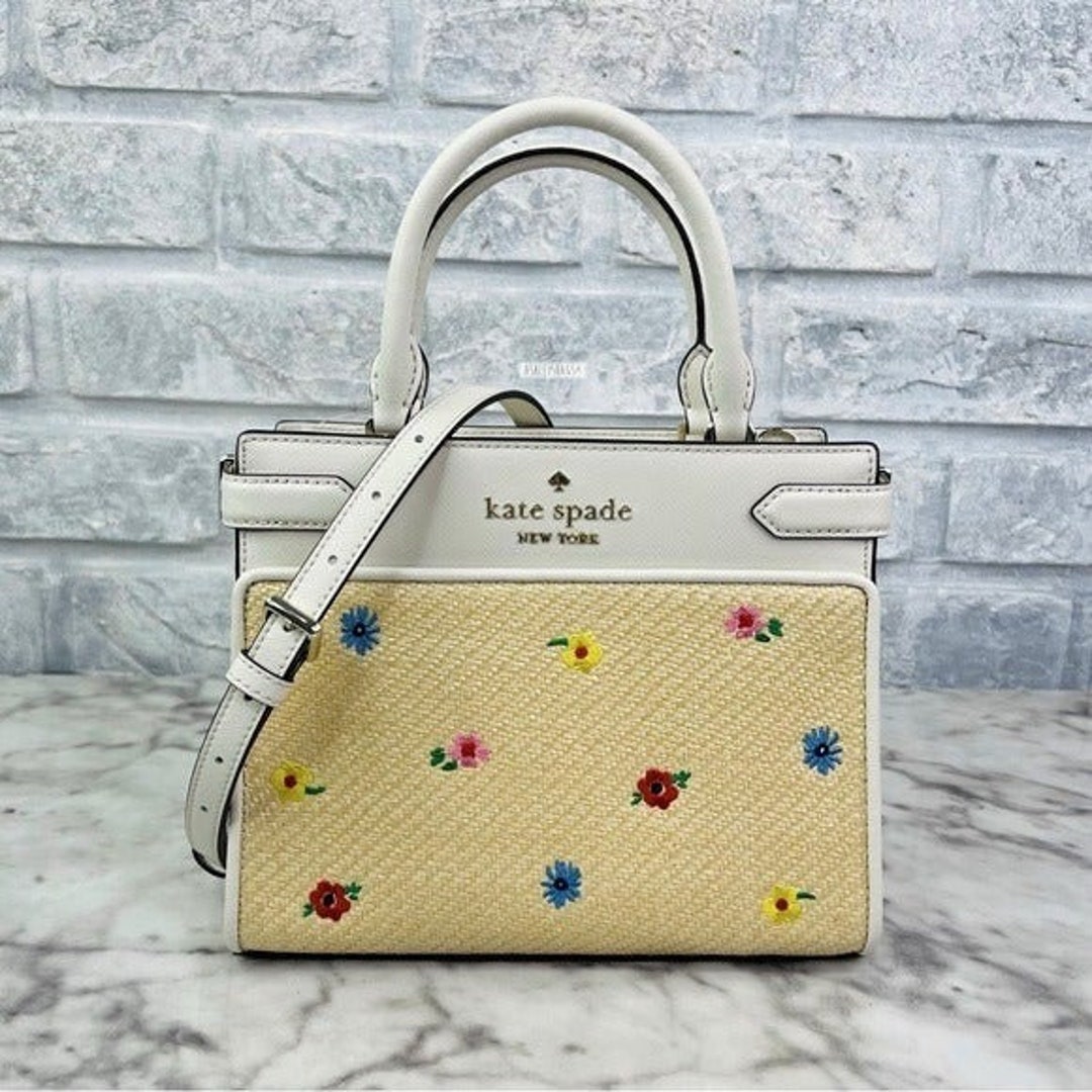 Kate Spade Staci Garden Boutique Straw Small Satchel Crossbody - Etsy