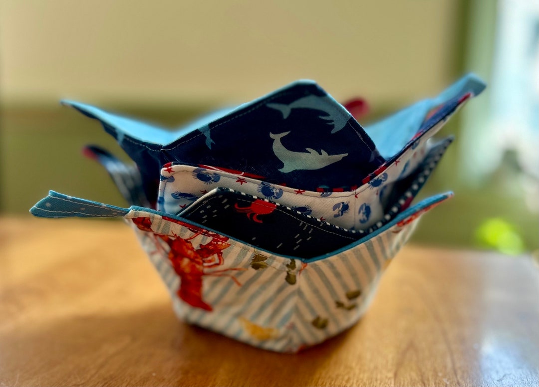 Ocean Animal Bowl Cozy, Dolphin, Crabs, Lobster, Axolotl. Microwaveable ...