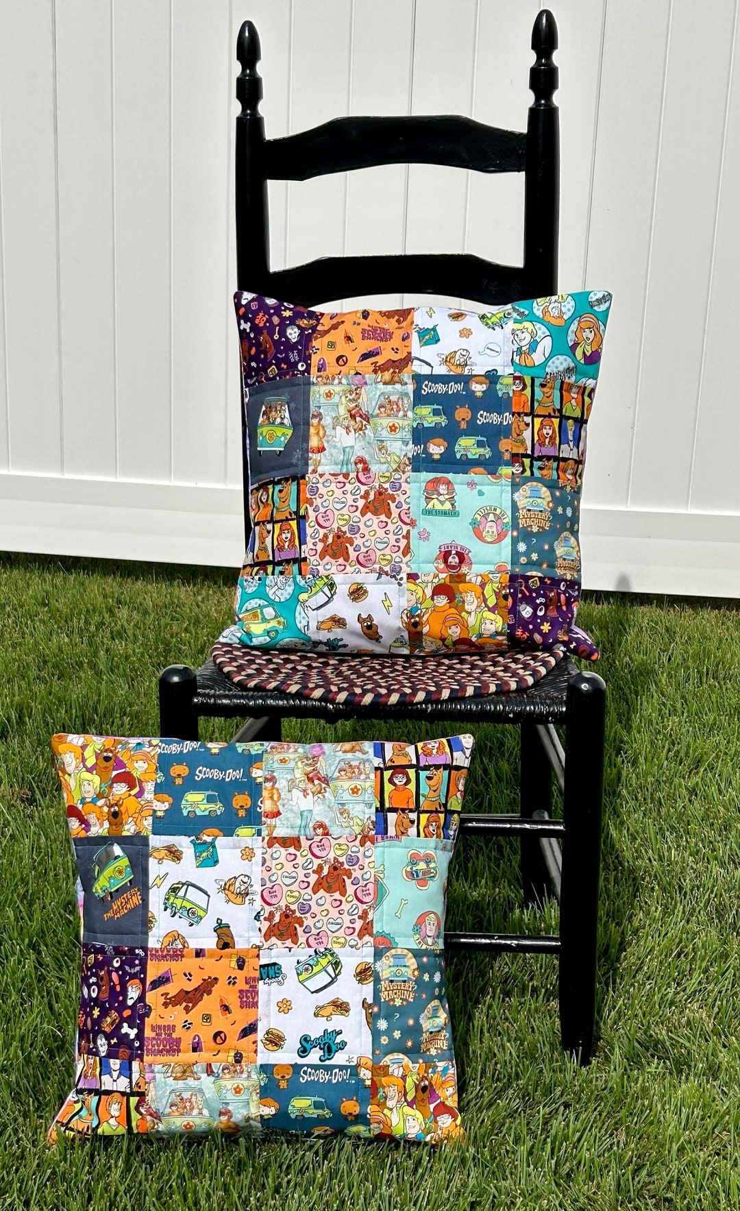 Scooby Doo Quilted Patchwork Pillow Cover Cute Scooby Throw Pillow Decor Gex X Millennial