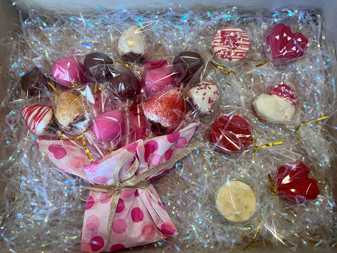 Deluxe Valentines Day Gift Box Cake Pops and Chocolate Covered ...