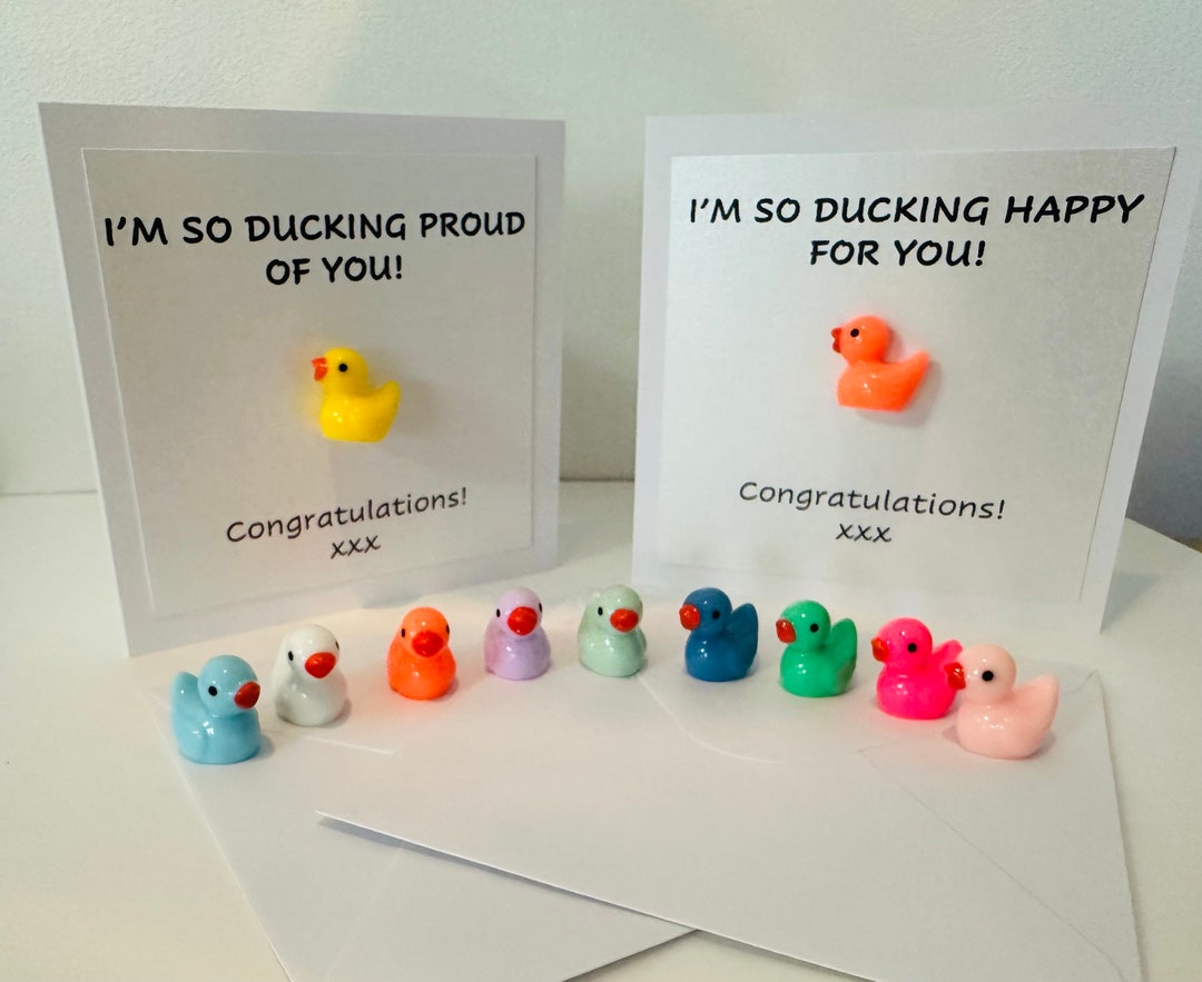 Congratulations Card Mini 'i'm so Ducking Happy for You' or 'i'm so ...