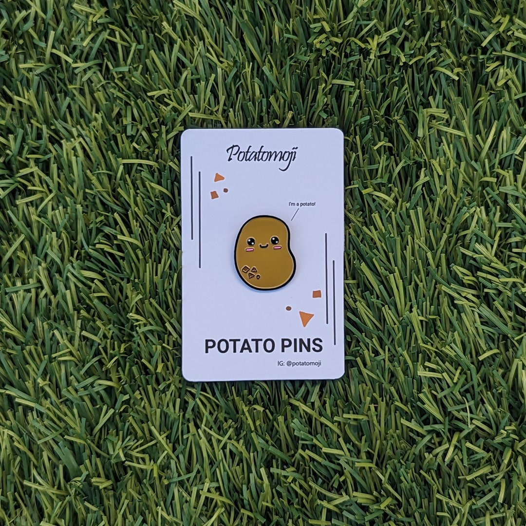 Happy Potato Pin - Cute, Happy Brown Potato With Smile - Enamel Pin ...