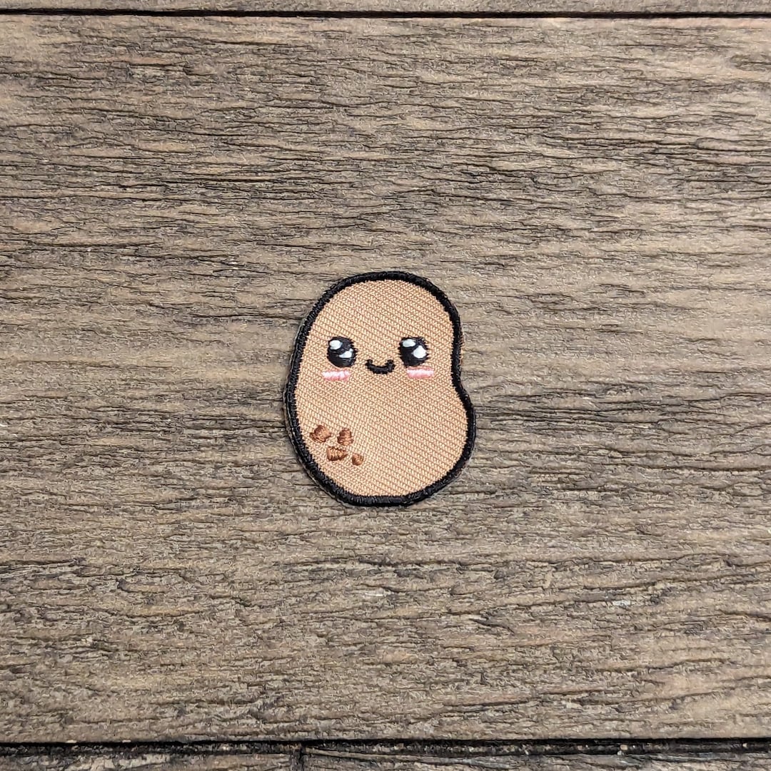 Happy Potato Embroidered Patch - 1.25in Iron-on, Heat Transfer Patch ...