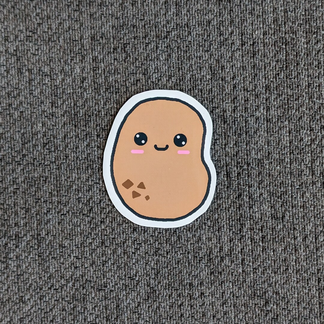 Happy Potato Sticker - Vinyl, Waterproof - Cute, Kawaii Brown Potato ...