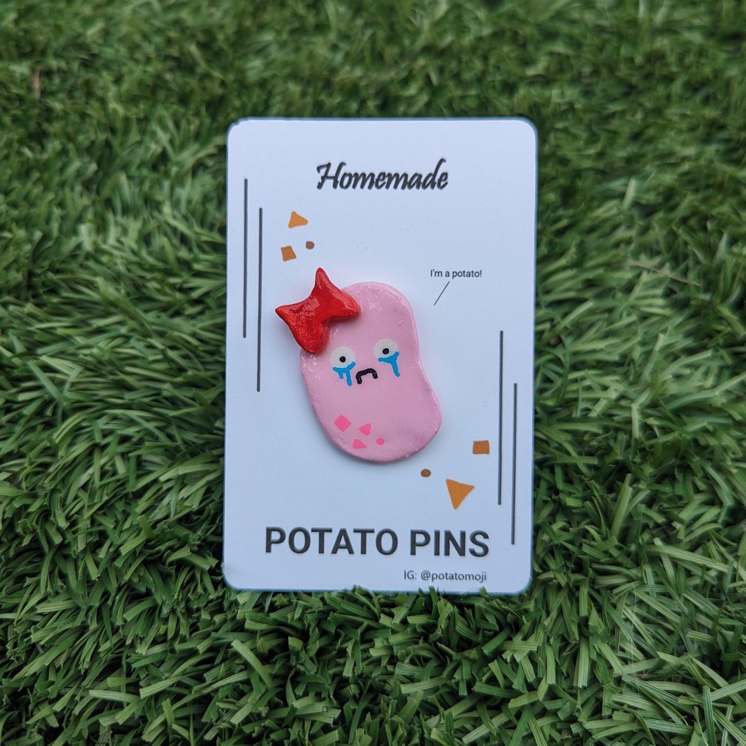 Crying Potato Girl Pin Cute Kawaii Pink Potato With Tears - Etsy