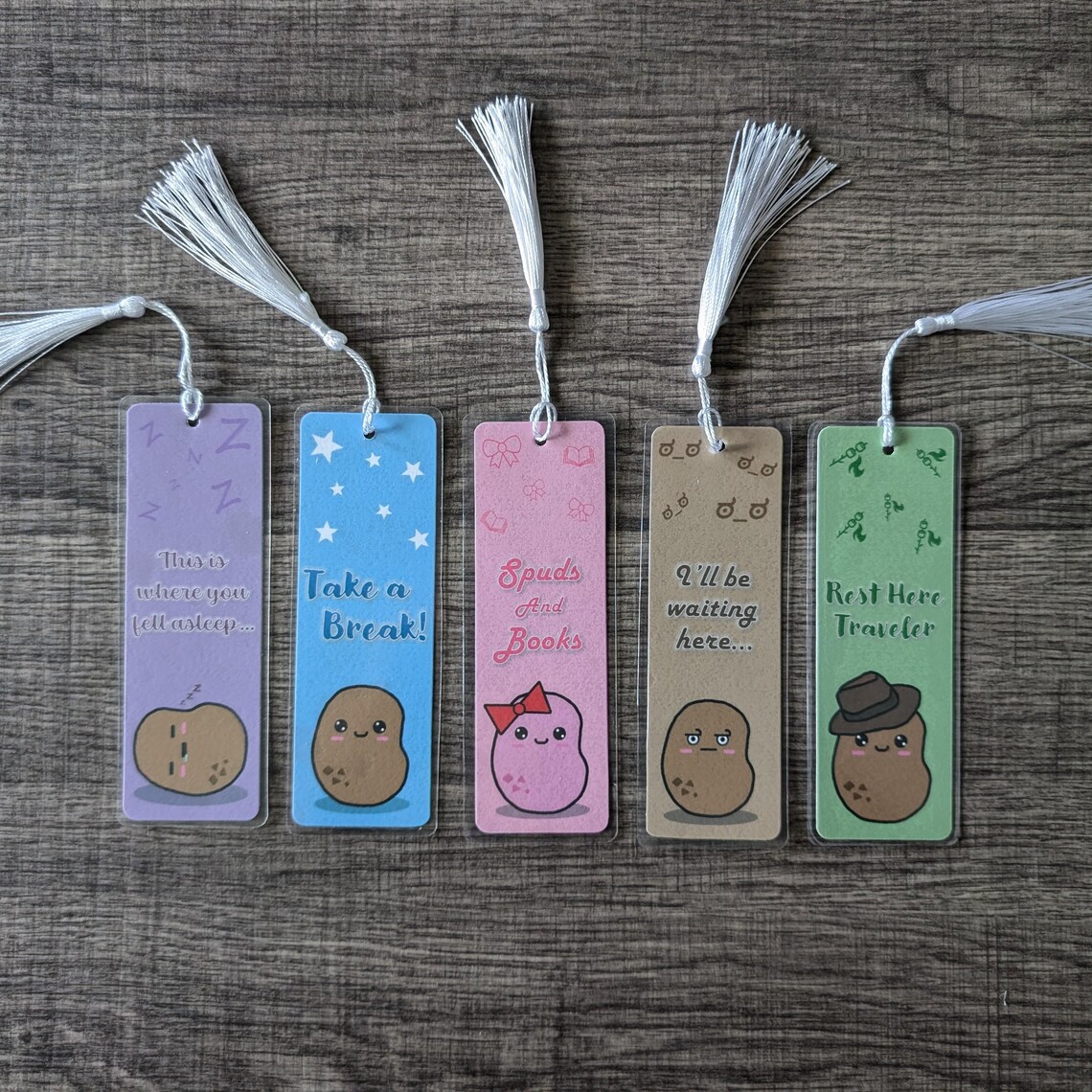 Potato Bookmark - Take a Break - Blue Book Page Holder - Laminated ...