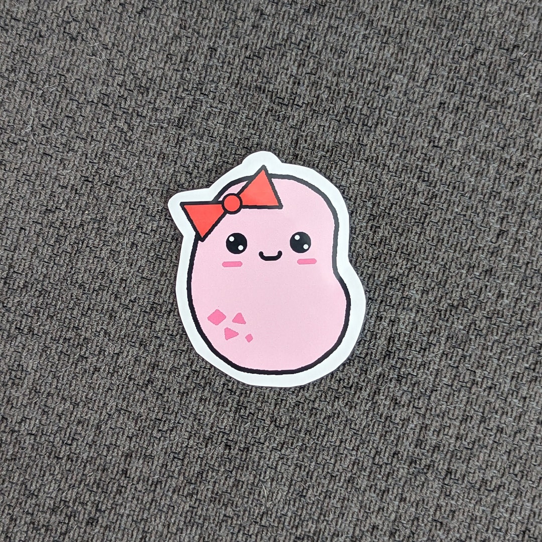 Happy Potato Girl Sticker - Vinyl, Waterproof - Cute, Kawaii Pink ...