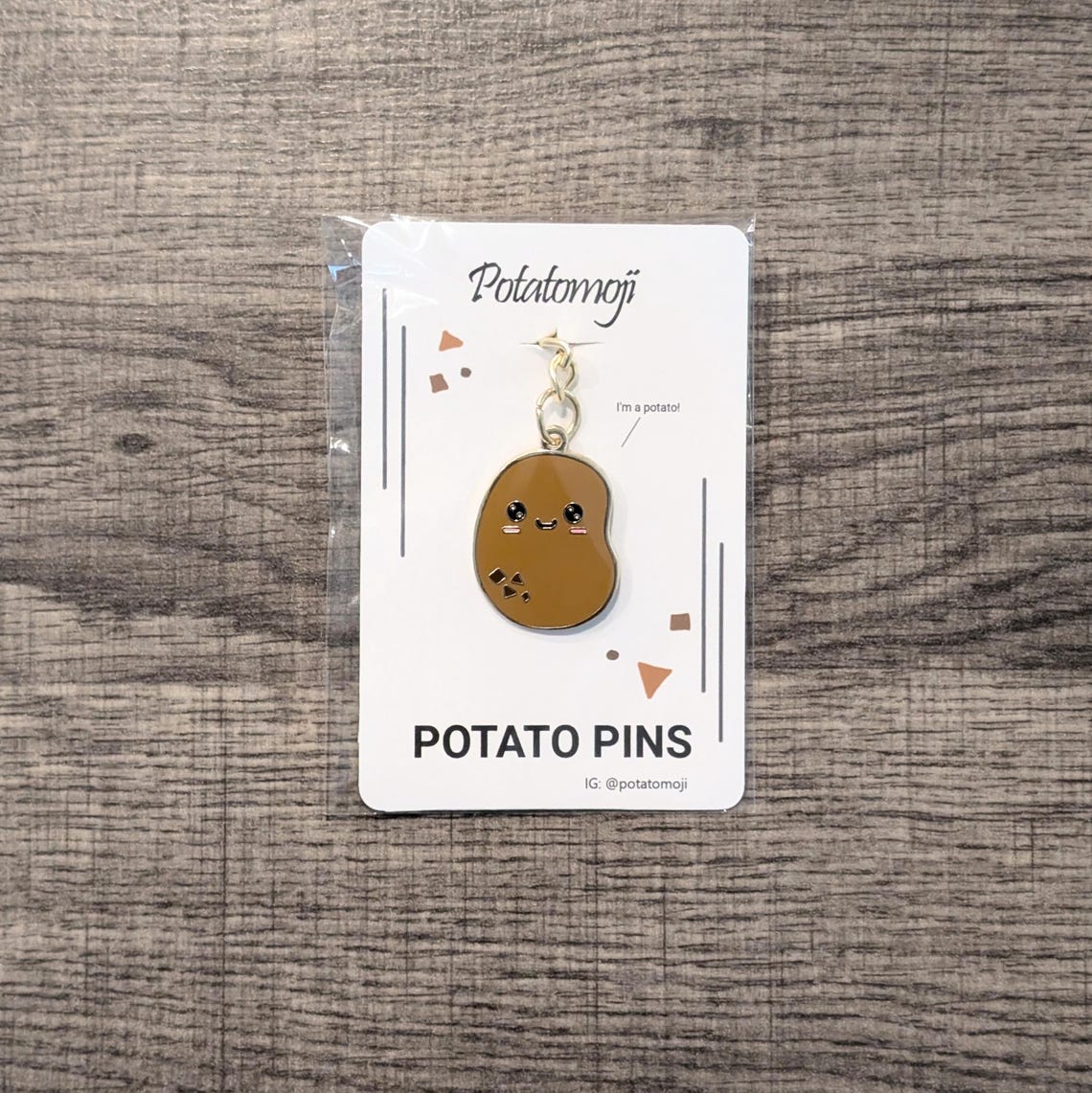 Happy Potato Keychain - Cute, Kawaii Brown Potato With Smile - Hard ...
