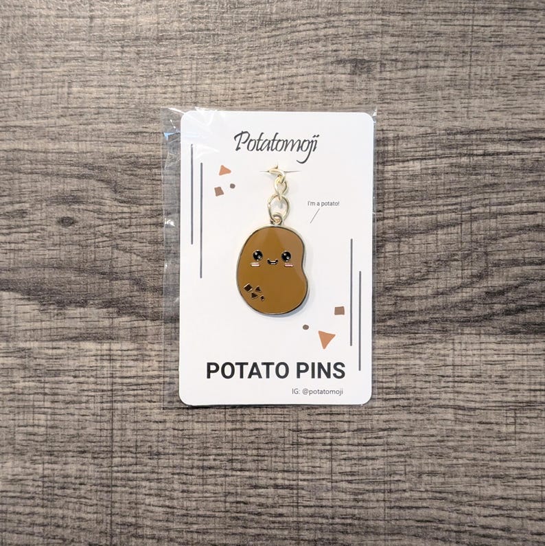 Happy Potato Keychain - Cute, Kawaii Brown Potato With Smile - Hard ...