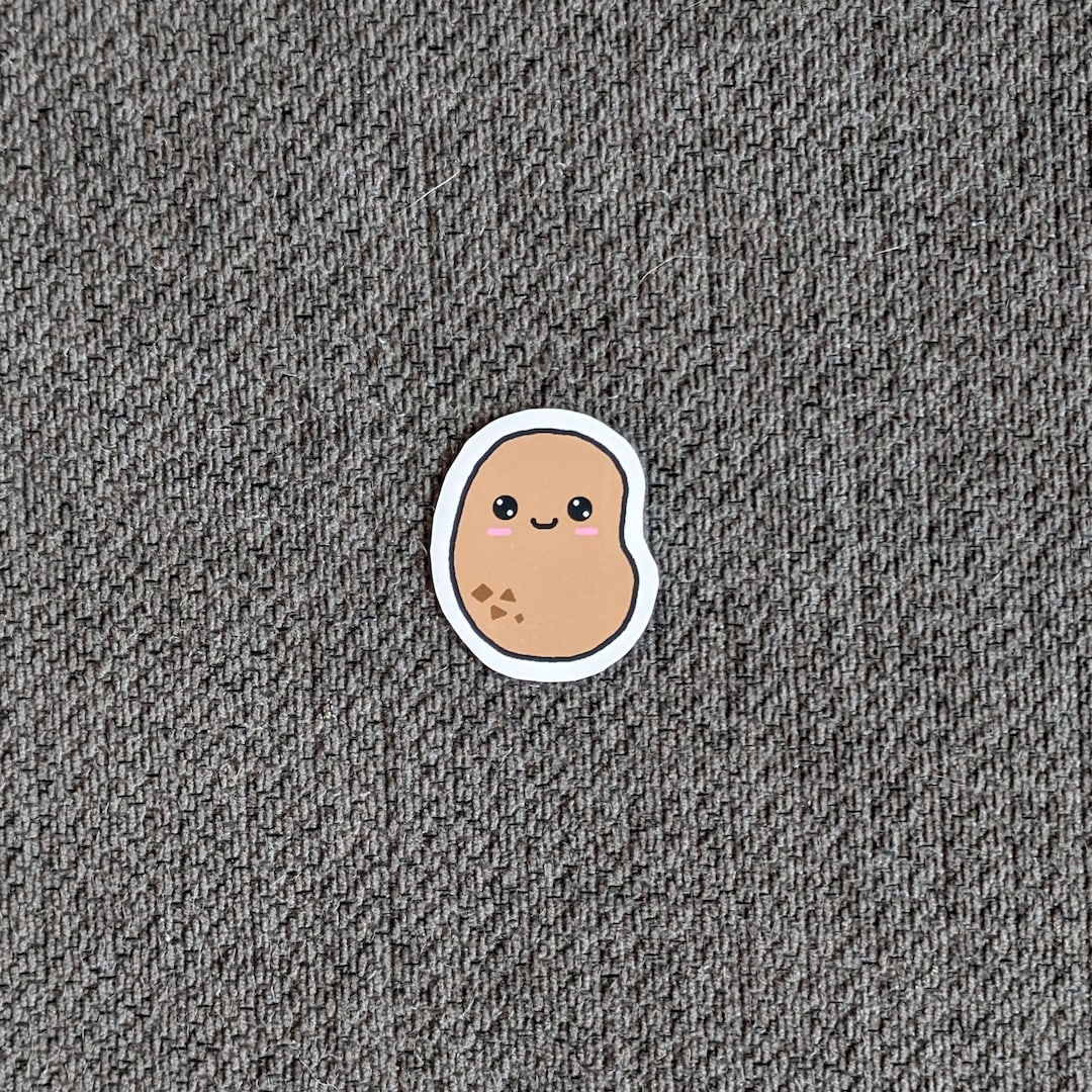 Happy Potato Sticker - 1.25in - Vinyl, Waterproof - Cute Brown Potato ...