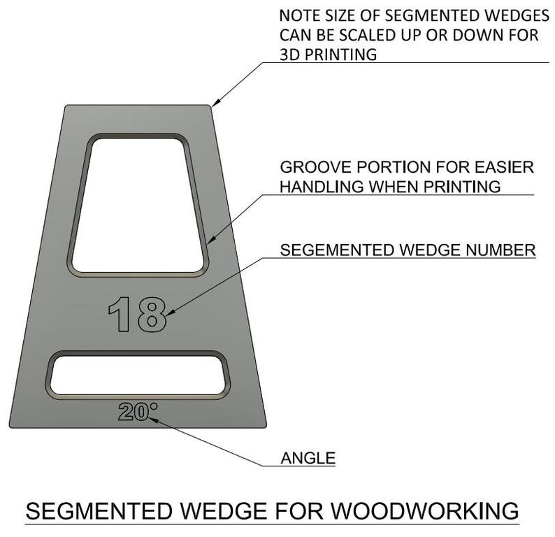 Segmented 15 Degree Angle Wedges for Woodturning Bowl, Rings Etc. – STL ...