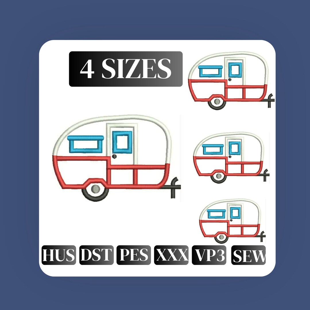 Camper Embroidery Design Camper Applique Embroidery Camper - Etsy