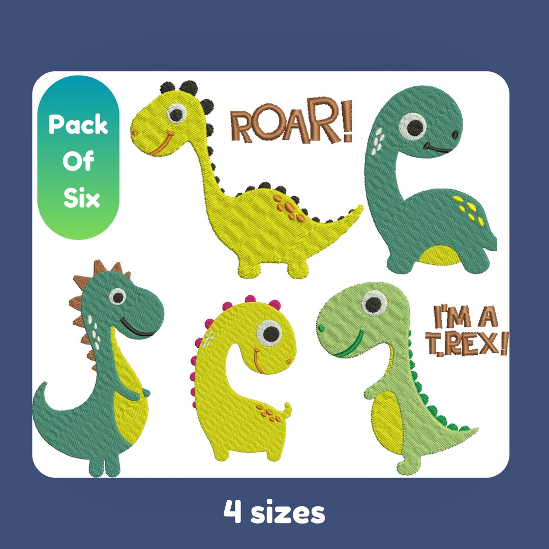 Dinosaur Embroidery Design Embroidery Design Dinosaur Embroidery File ...