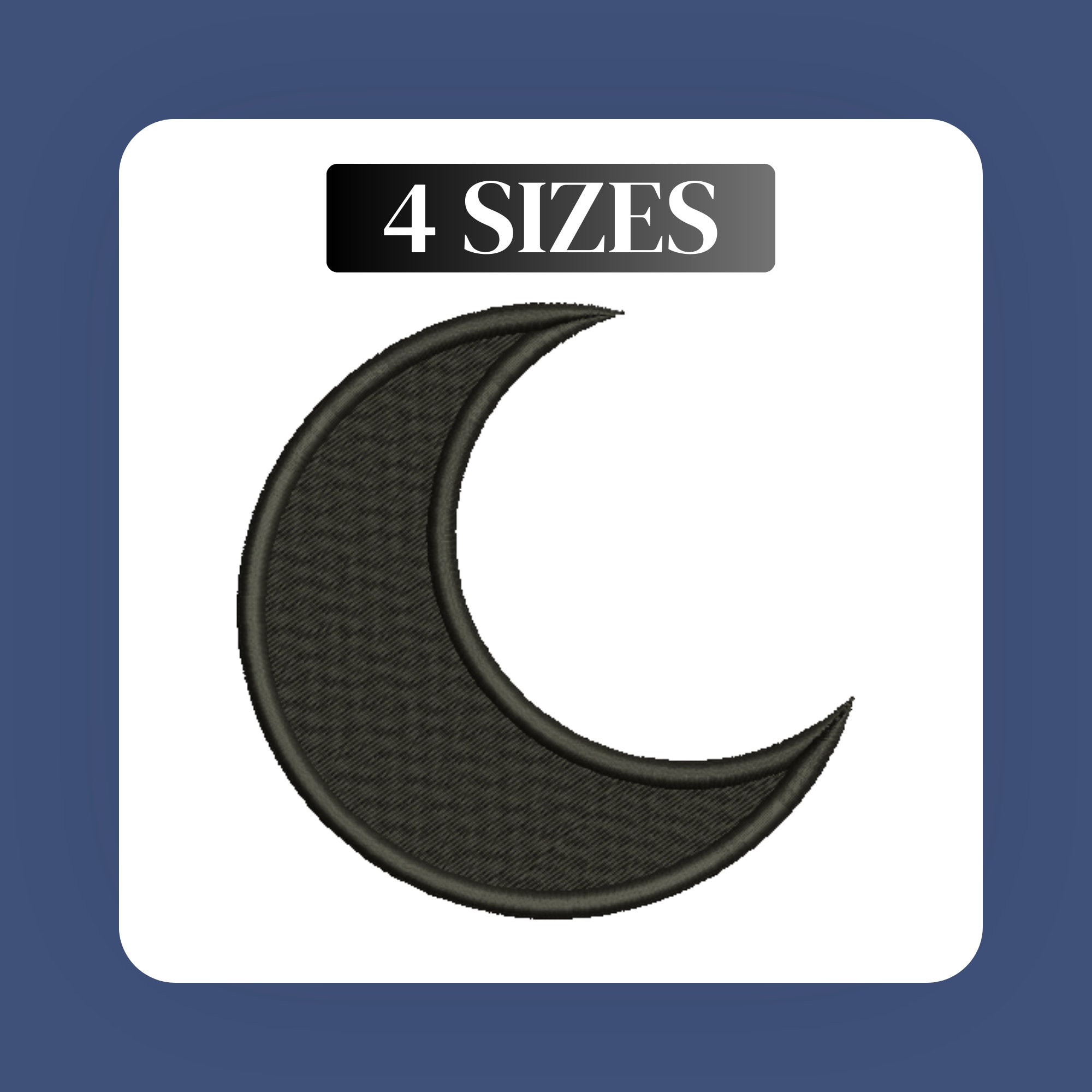 Moon Embroidery Design, Crescent Moon Embroidery Design, Tiny Moon ...