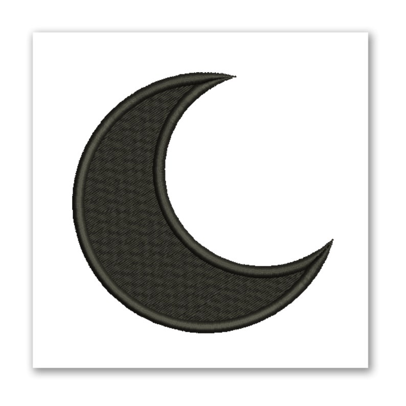 Moon Embroidery Design, Crescent Moon Embroidery Design, Tiny Moon ...