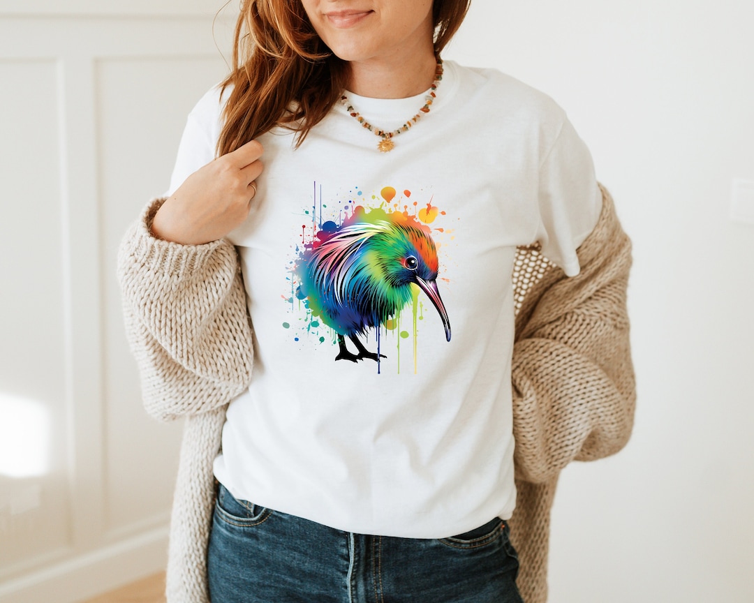 Colorful Kiwi Bird T Shirt / Vibrant Kiwi Bird Tee / New Zealand Iconic ...