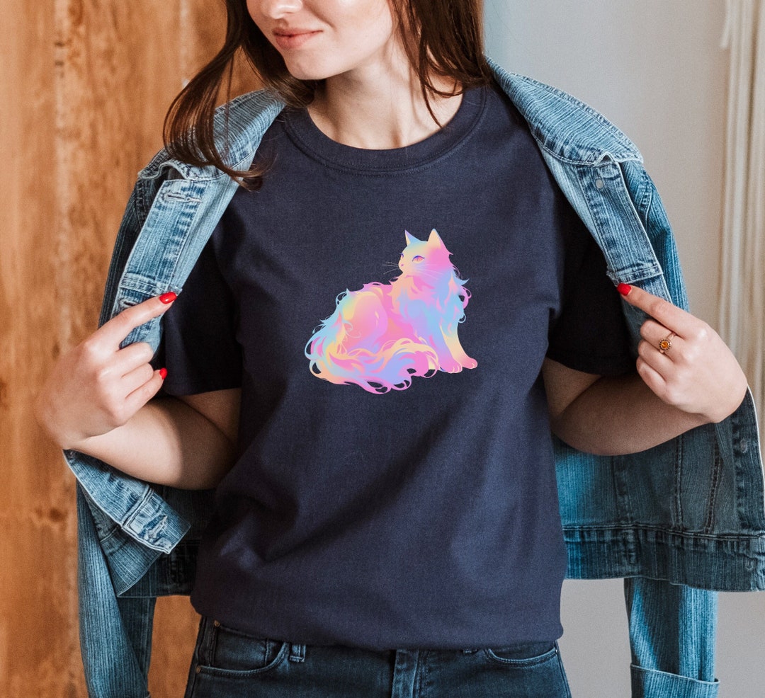 Ethereal Cat T Shirt / Rainbow Cat T Shirt - Etsy