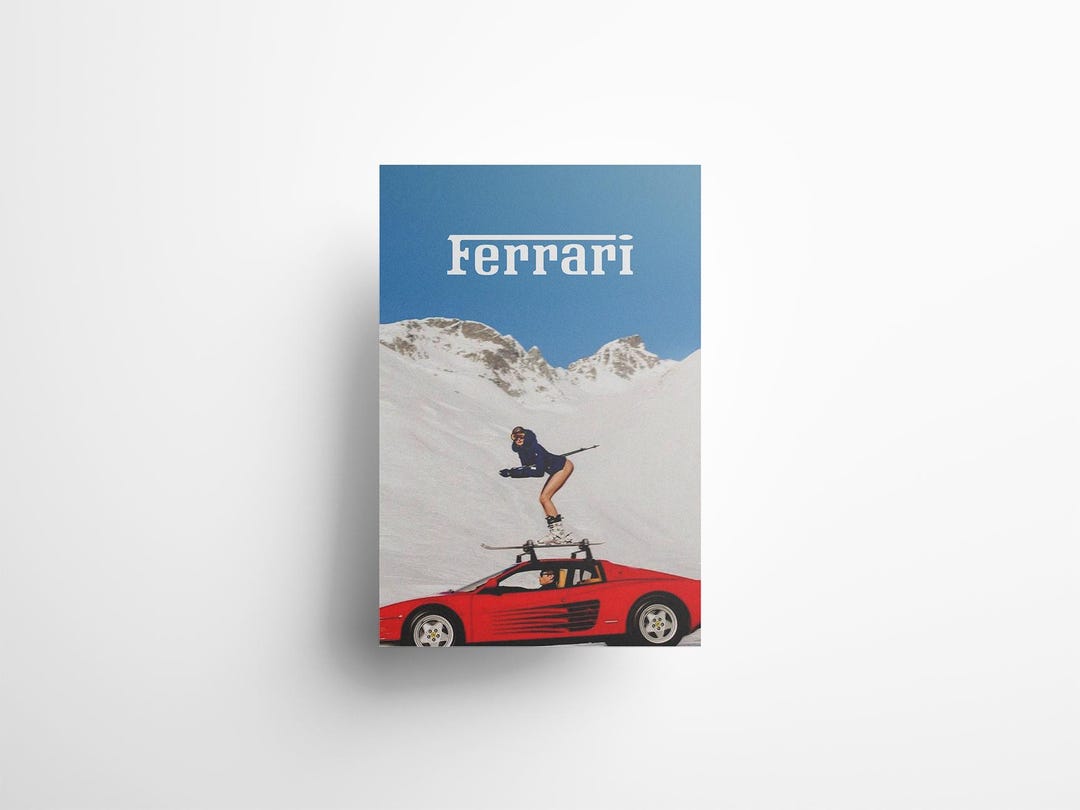 Retro Ferrari Pin-up Poster - Etsy