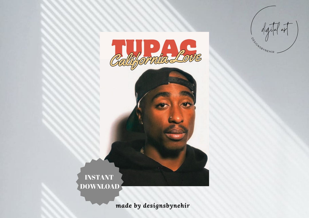 Tupac Poster Retro Tupac Poster Retro Rapper Poster Digital Rapper ...