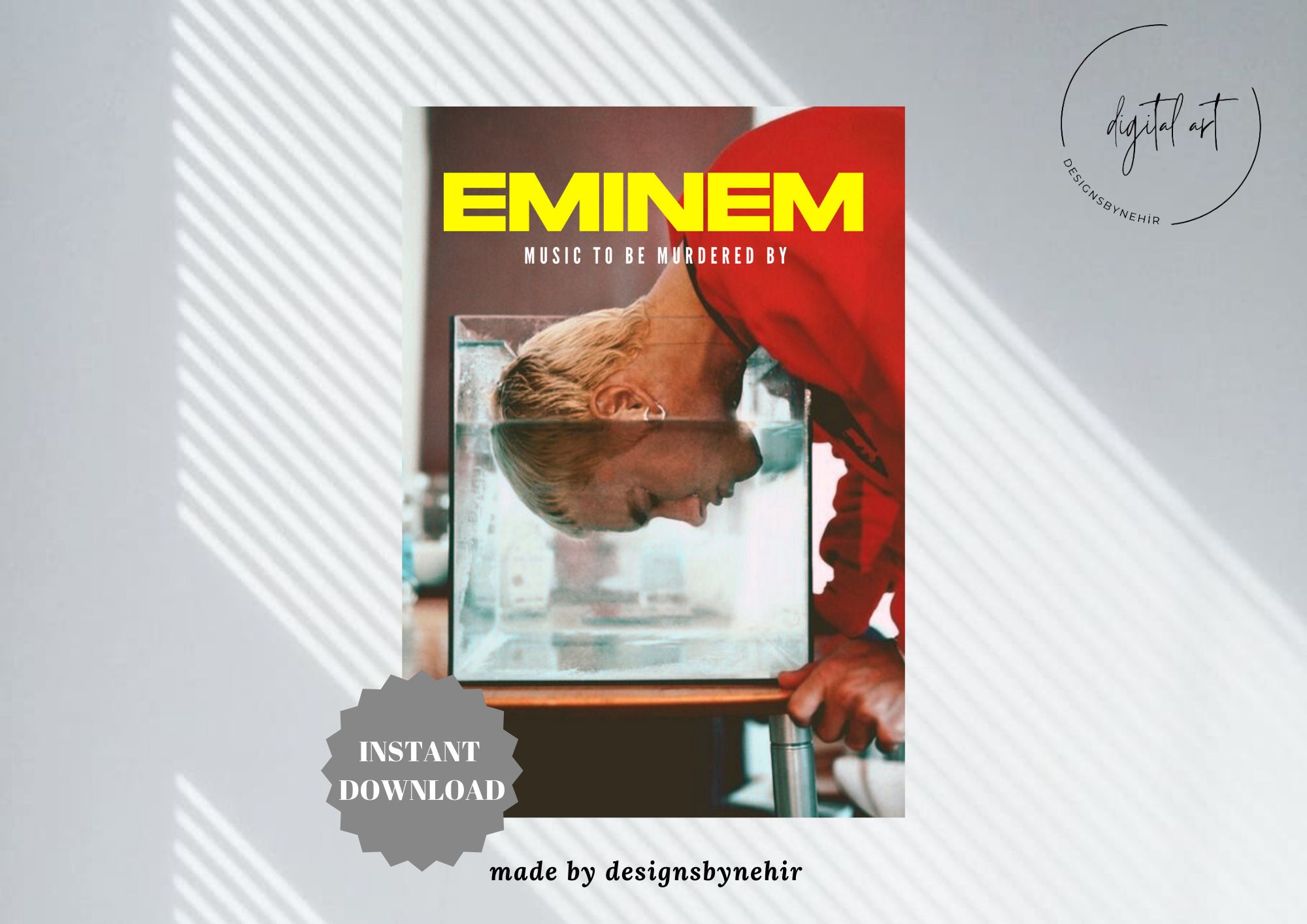 Eminem Poster Digital Rapper Poster Hip Hop Poster Rapper Wall Artgift ...