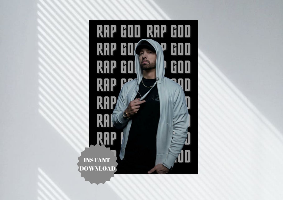 Eminem Poster Rap God Poster Hip Hop Poster Rapper Poster - Etsy
