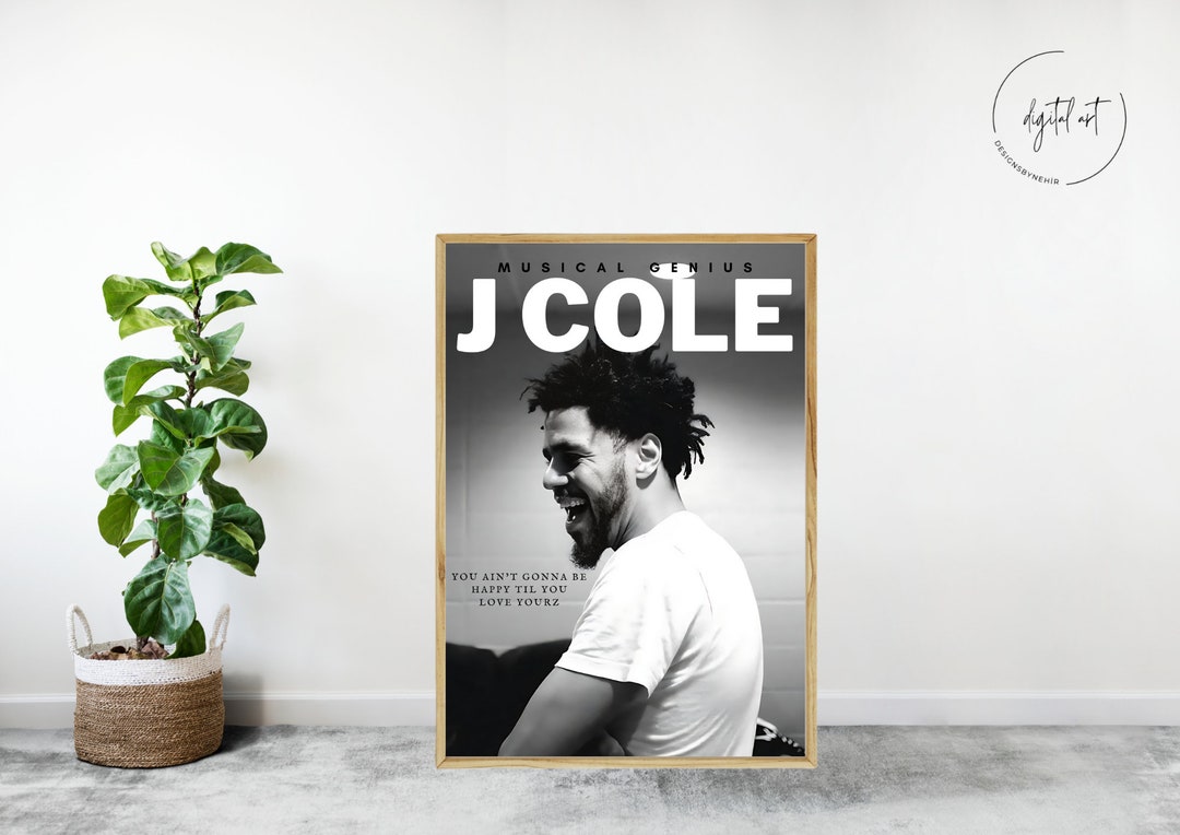 J Cole Poster Rapper Poster Rapper Wall Art J Cole Wall Art Cole World ...