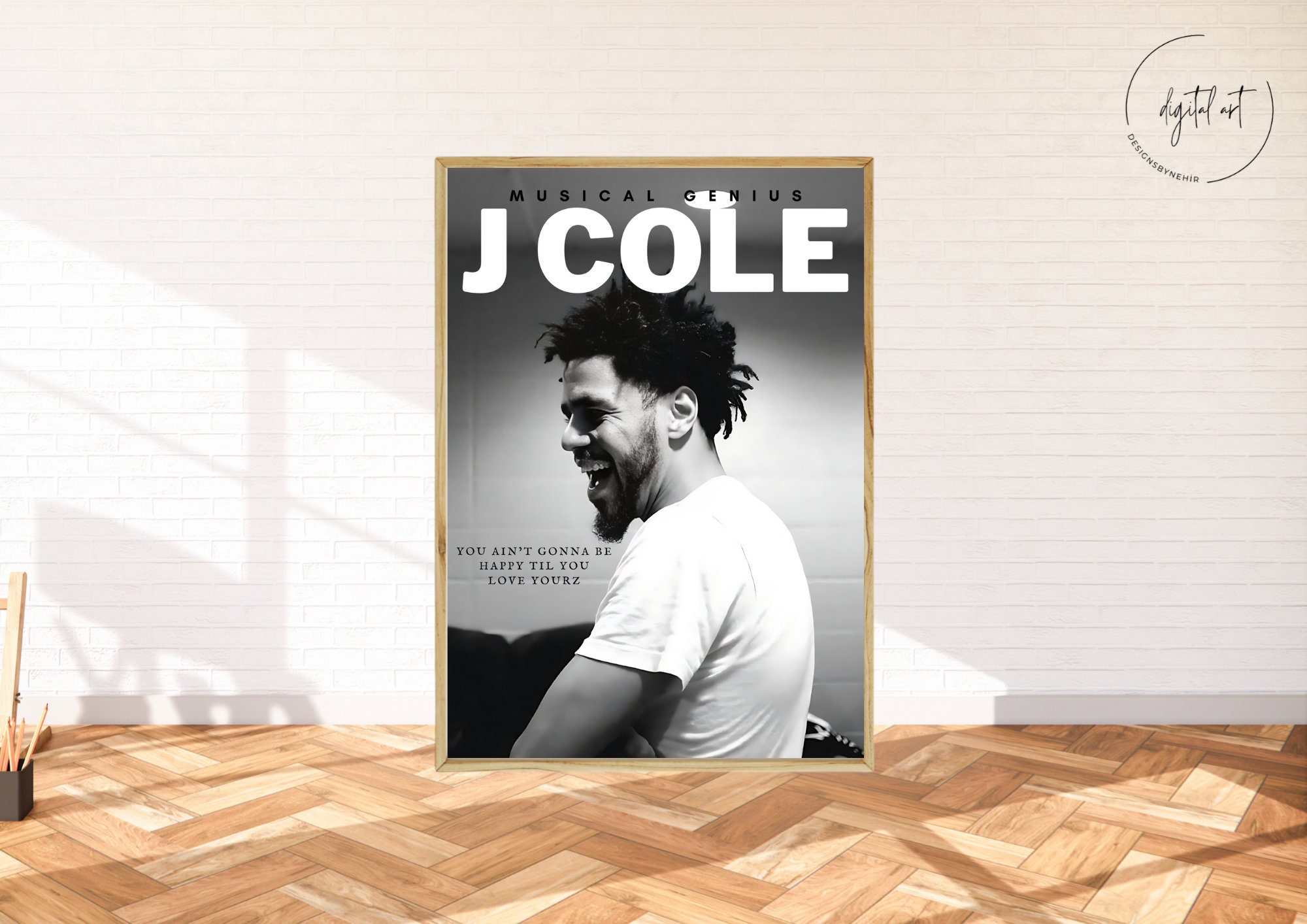 J Cole Poster Rapper Poster Rapper Wall Art J Cole Wall Art Cole World ...