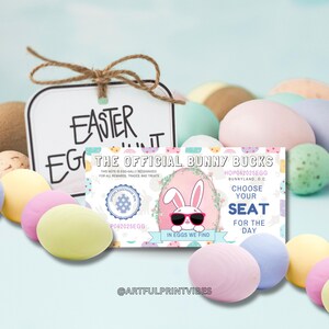 Classroom Easter Bunny Bucks Printable Egg Hunt Coupons PDF Easter Egg ...