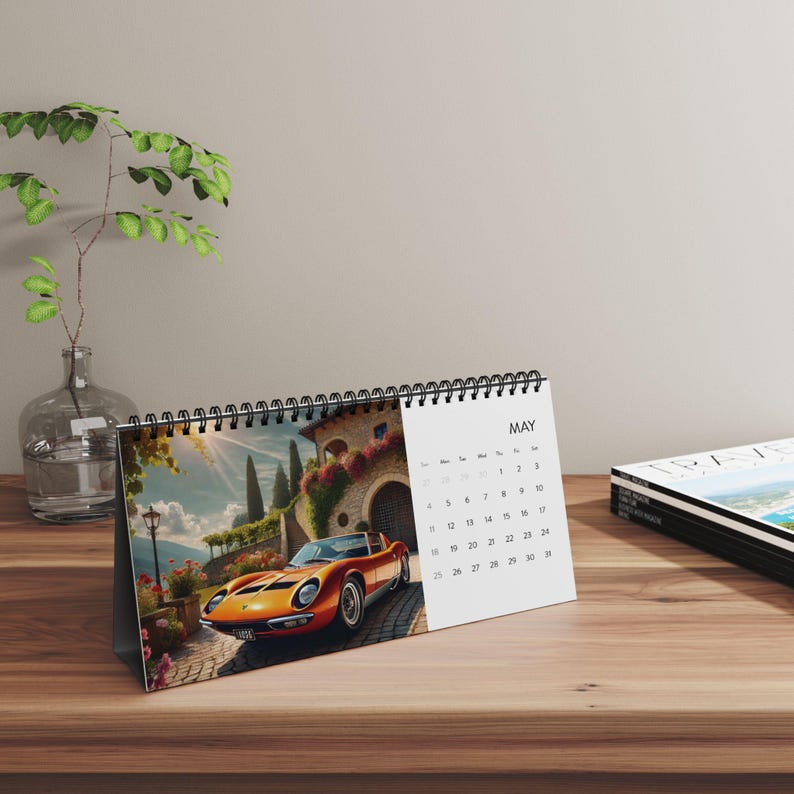 Desk Calendar 2025 Retro Vintage Cars Calendar Classic Car Art Car ...