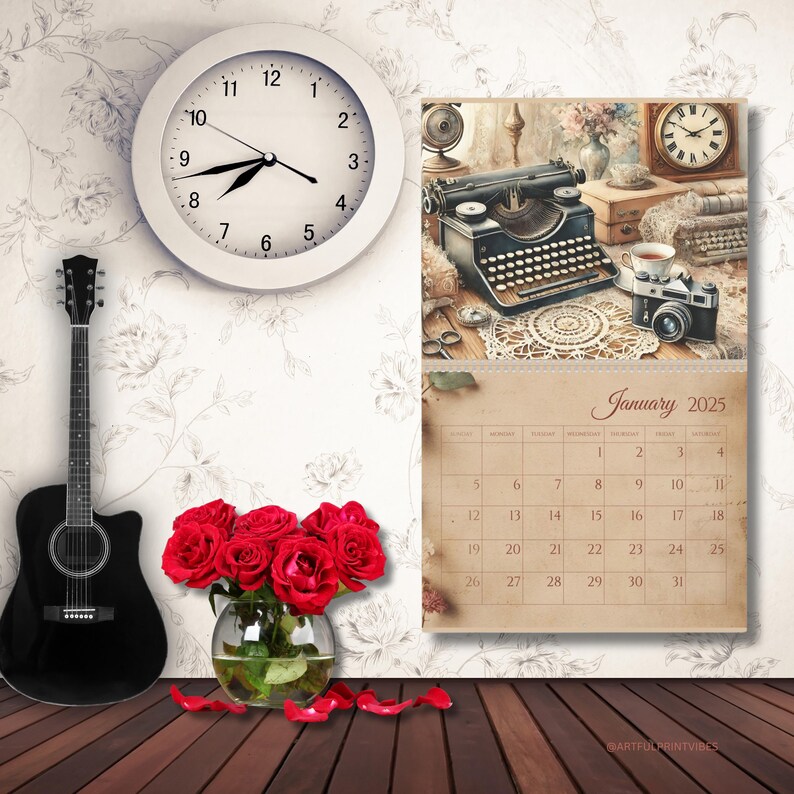 2025 Wall Calendar Vintage Inspired Watercolor Design Antique Aesthetic ...