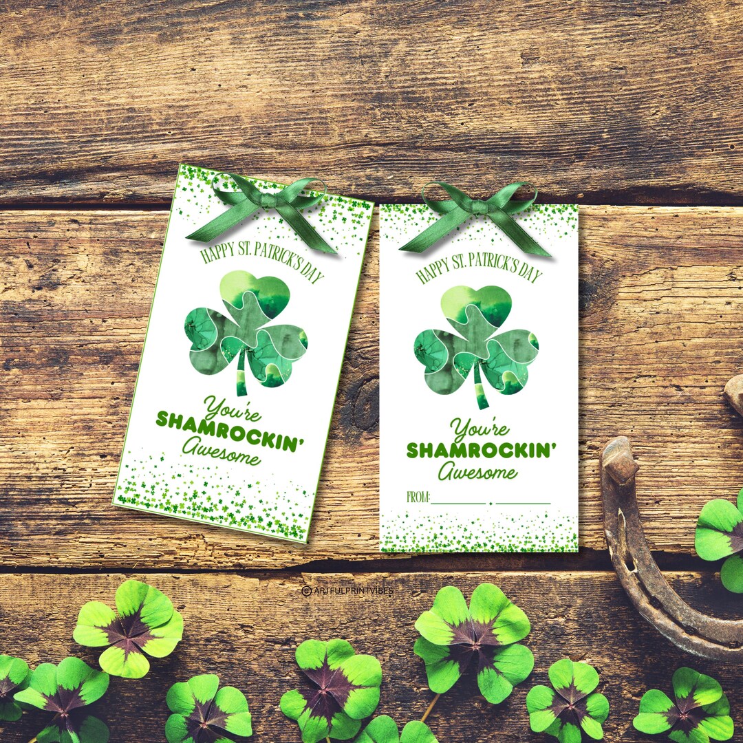 Happy St. Patricks Day Gift Tags Shamrock Printable Tags St. Patrick’s ...