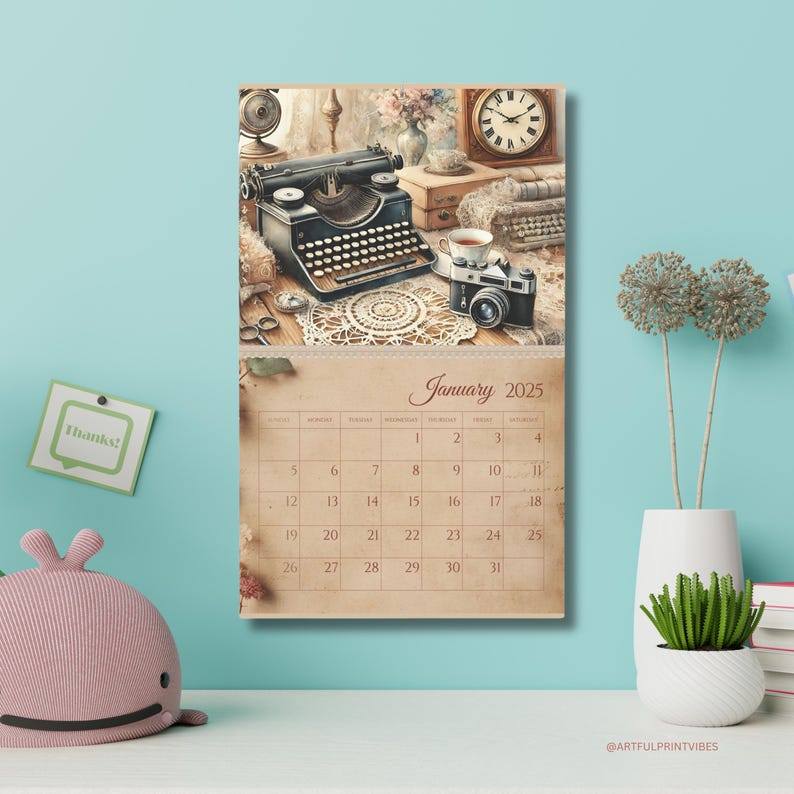 2025 Wall Calendar Vintage Inspired Watercolor Design Antique Aesthetic ...