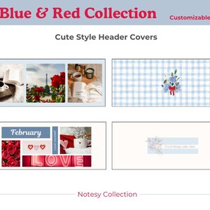Notion Customizable Bundle | Canva Customizable Bundle | Blue & Red ...
