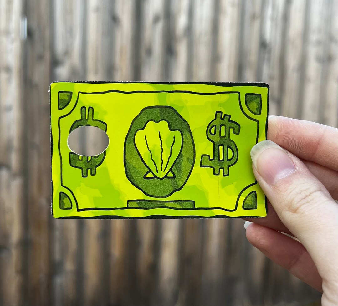 Sponge Money Credit Card Skin Cover Bikini Bottom Dollar Bill Spongebob Themed Holo Credit Card ...