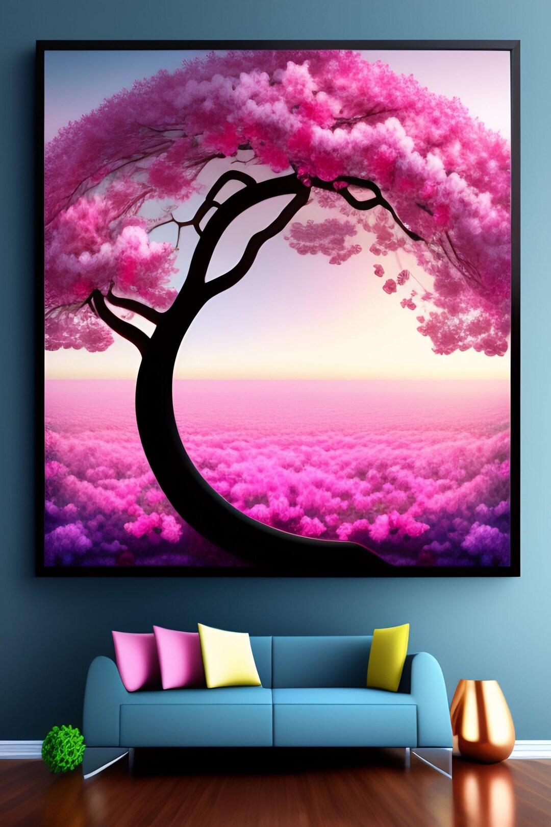 Digital Tree Poster Design Tree Rose Embroidery Kit Tree - Etsy