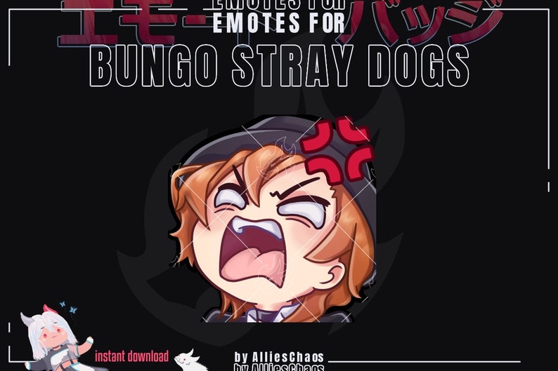 Chuuya Rage 1× P2U EMOTE for Streaming TWITCH / DISCORD Cozy Comfy Cool ...