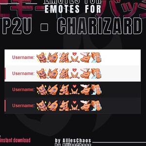 Charizard 6 P2U EMOTES for Streaming TWITCH / DISCORD Cozy Comfy Cool ...