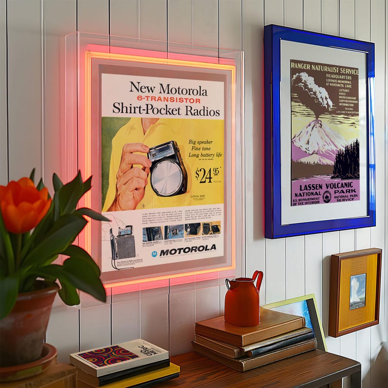 Motorola Radio, Vintage Wall Art, Retro Advertising, Classic Poster ...