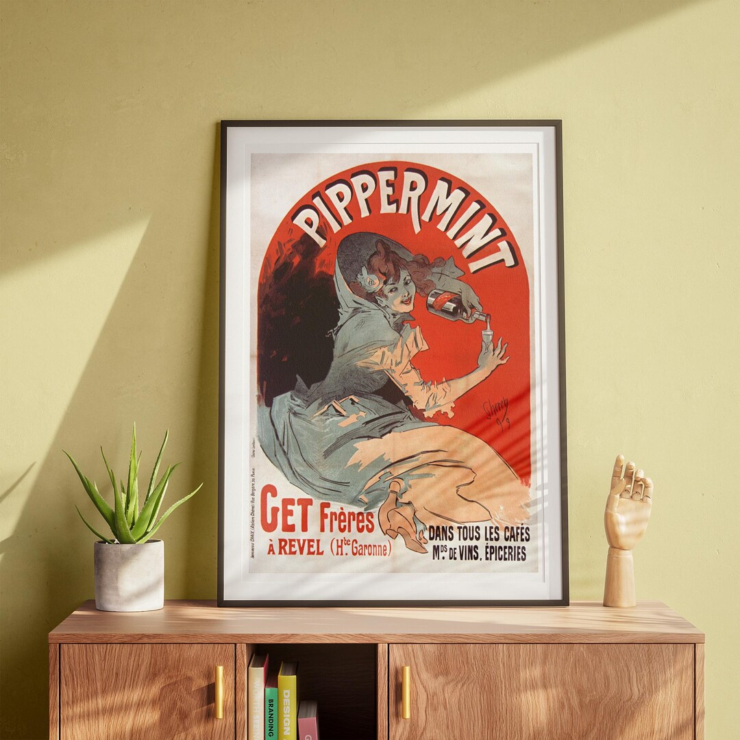 Pippermint, Vintage Wall Art, French Poster, Peppermint Liqueur, Retro ...