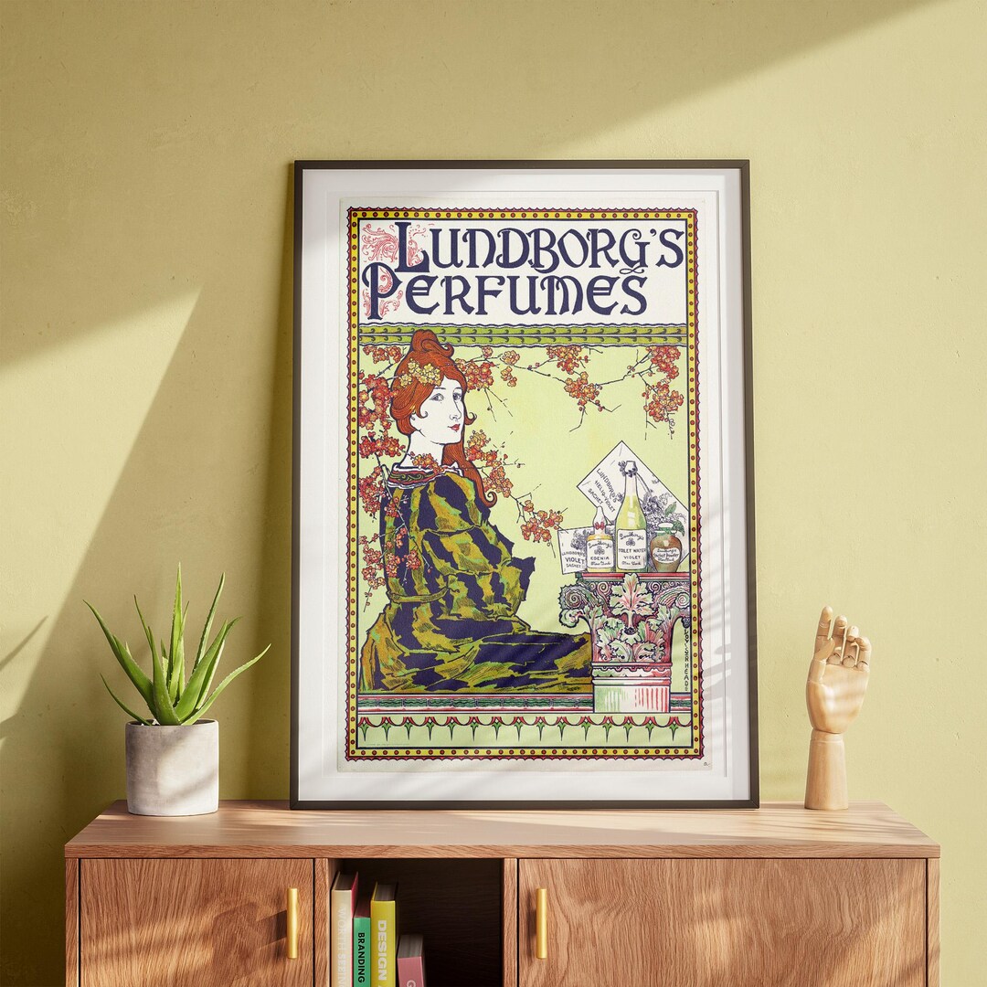 Lundborg's Perfumes, Vintage Wall Art, Art Nouveau, Retro Art DIGITAL ...