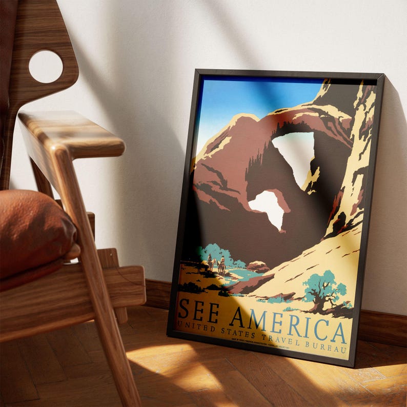 See America, Vintage Wall Art, Travel Poster, Retro Art DIGITAL ...
