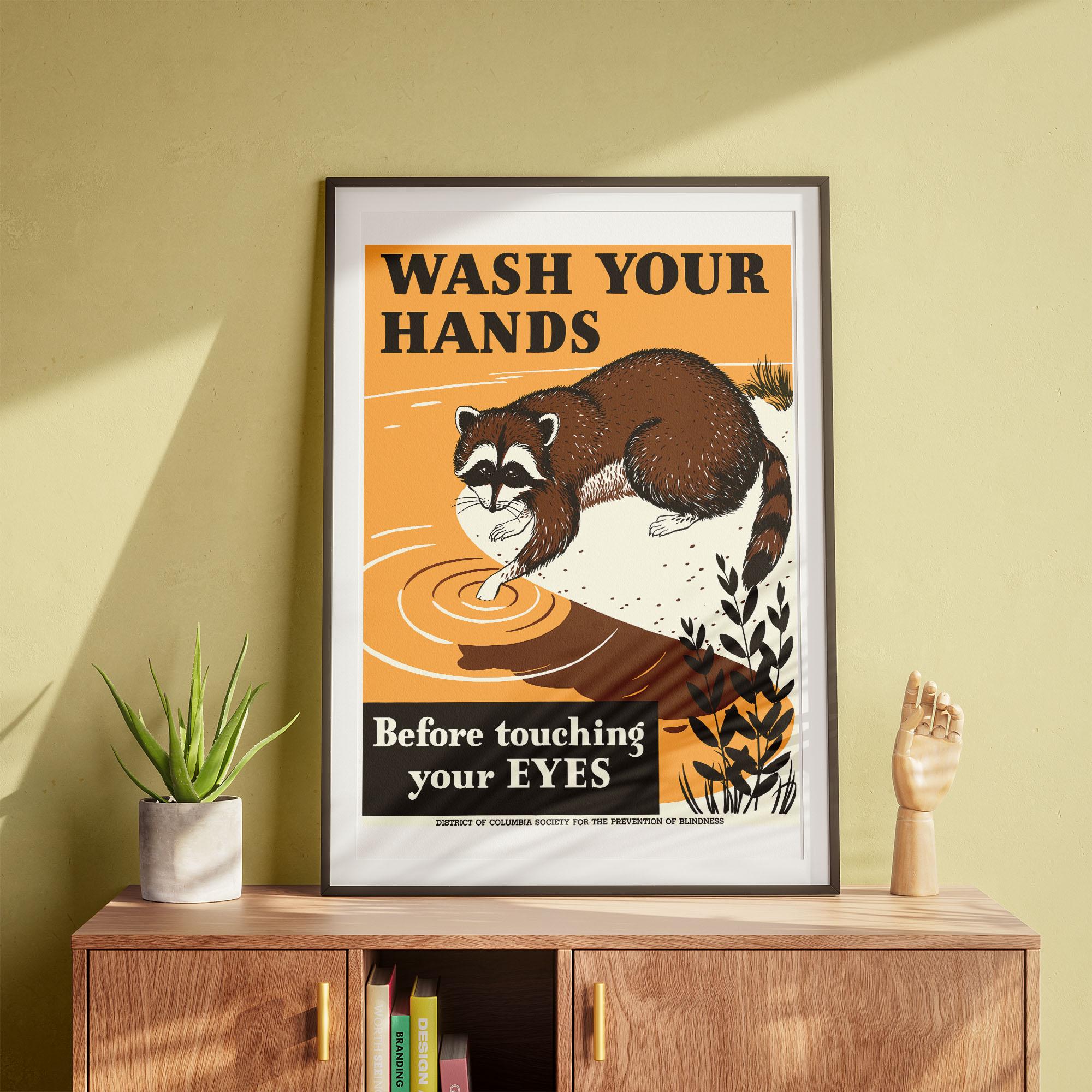 Wash Your Hands, Vintage Wall Art, Retro PSA, Classic Poster DIGITAL ...