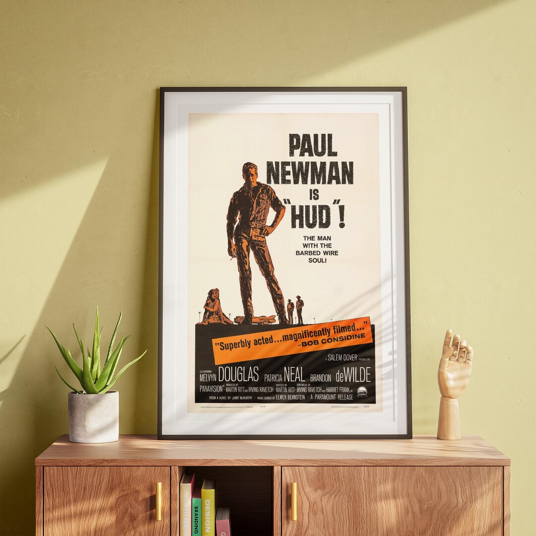 Hud, Vintage Wall Art, Paul Newman, Movie Poster, Retro Art DIGITAL ...