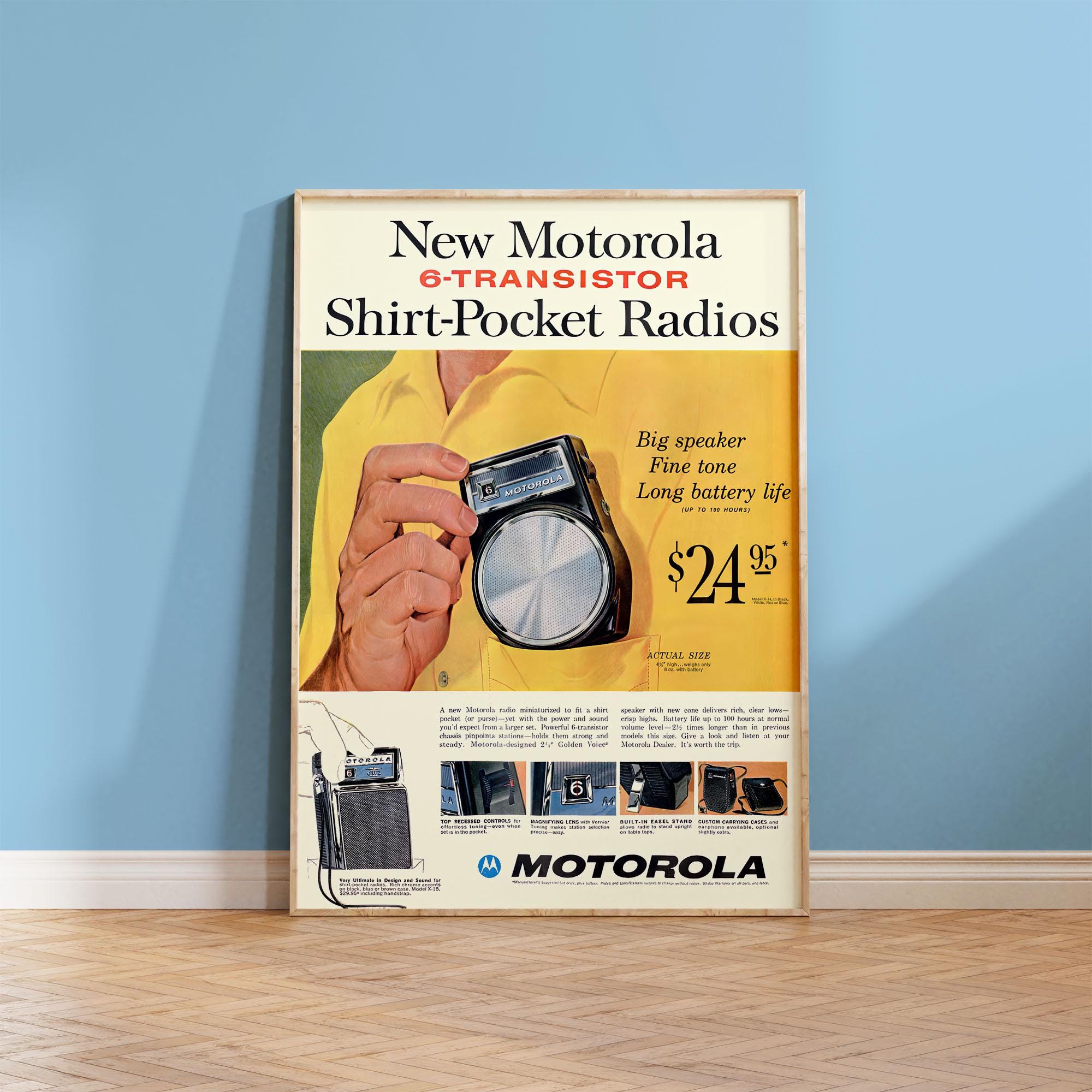 Motorola Radio, Vintage Wall Art, Retro Advertising, Classic Poster ...