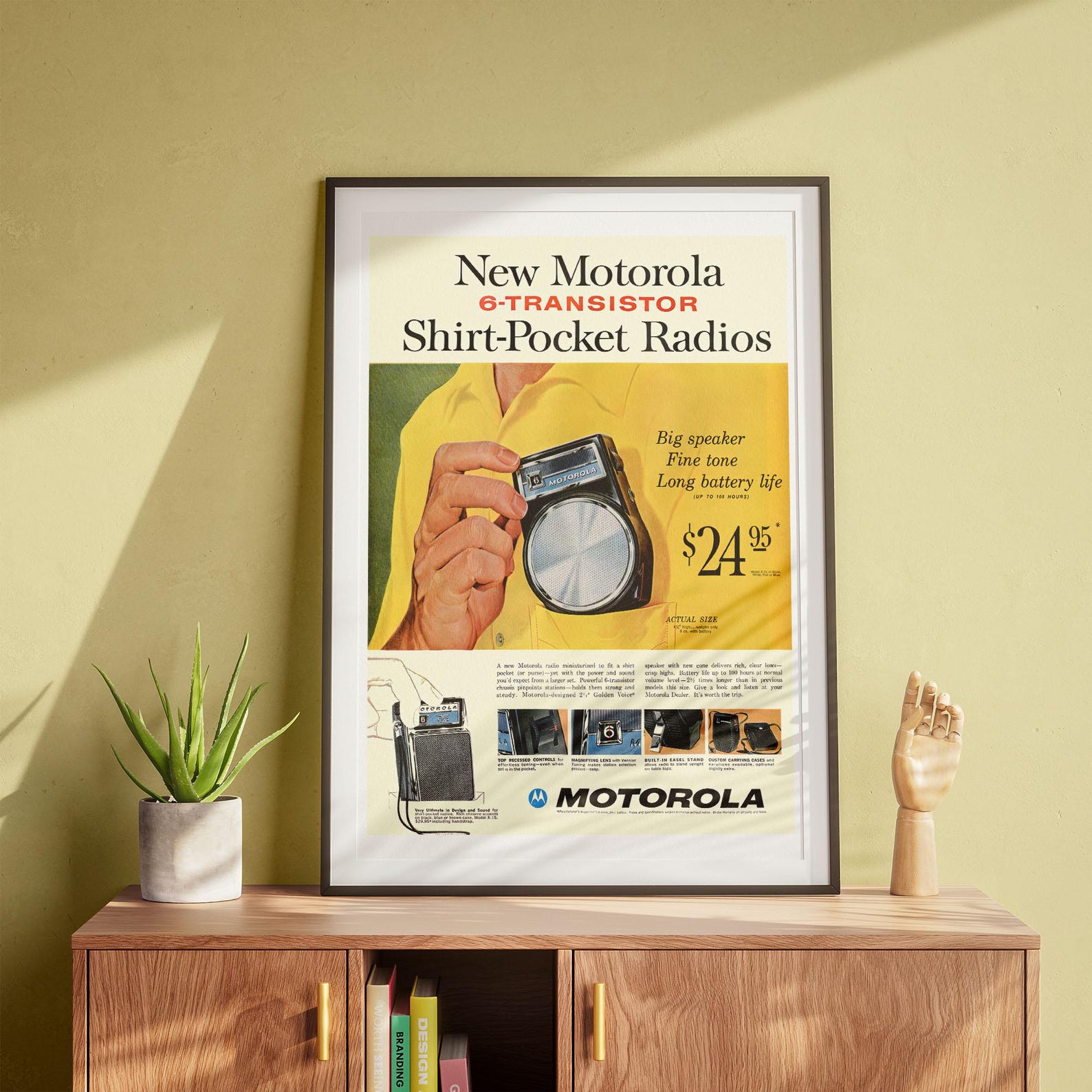 Motorola Radio, Vintage Wall Art, Retro Advertising, Classic Poster ...
