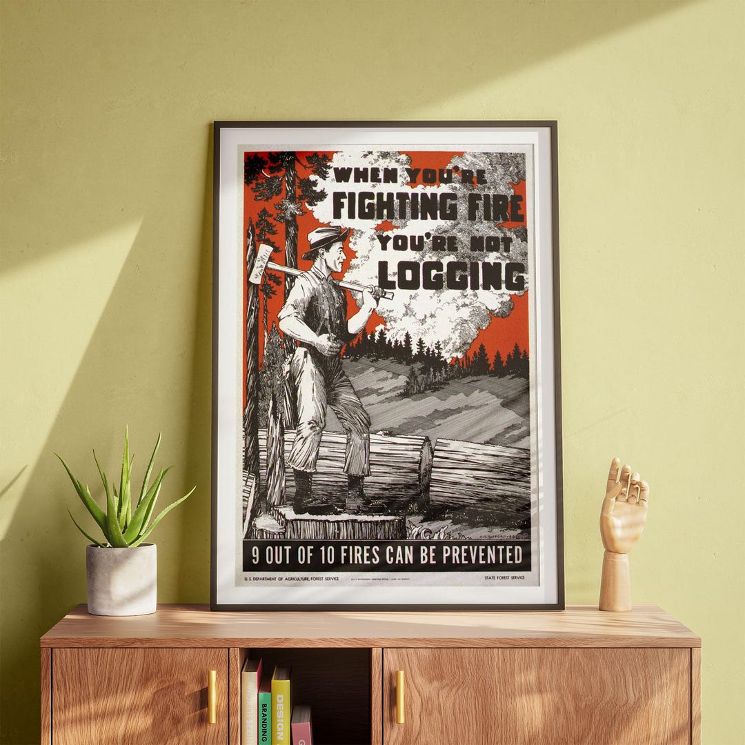 Prevent Fires, Vintage Wall Art, Retro PSA, Classic Poster DIGITAL ...